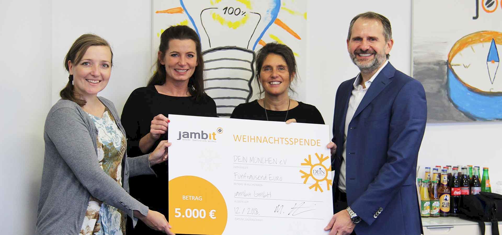 Weihnachtsspende für DEIN MÜNCHEN | jambit GmbH